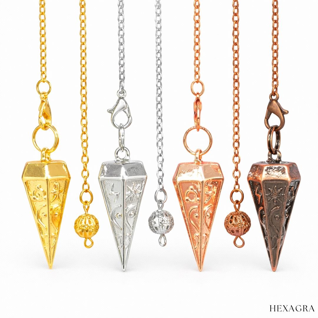 Nebularis Copper Rune Pendulum – Sacred Divination Tool | Hexagra – hexagra